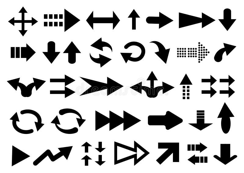 Vector Set of Arrow Shapes Isolated on White. Stock Vector ... Vector Set of Arrow Shapes Isolated on White. Stock Vector ...