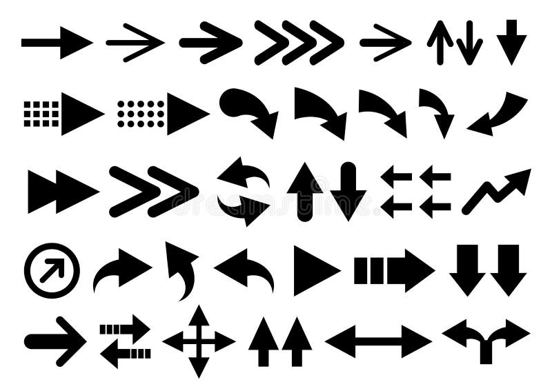 Vector Set of Arrow Shapes Isolated on White Stock Vector ...