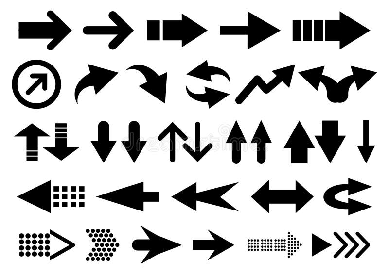 Vector Set of Arrow Shapes Isolated on White Stock Vector ...