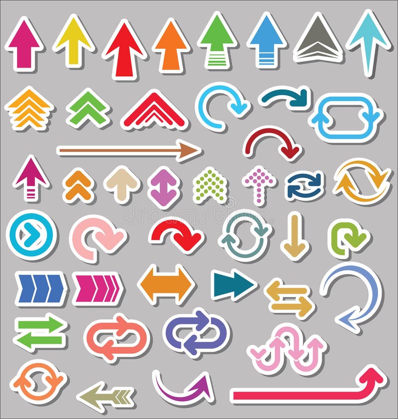 Vector Set of Arrow Shapes Isolated on White Stock Illustration ...