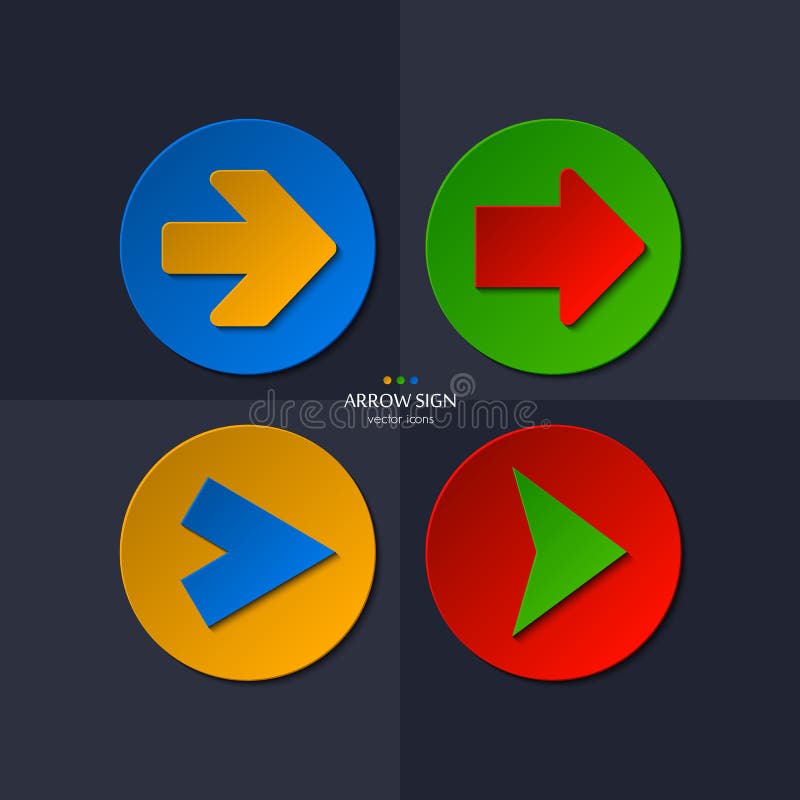 Vector set of arrow signs. stock vector. Illustration of designator ...
