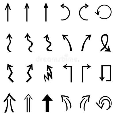 Vector set of 24 arrows stock vector. Illustration of collection - 76731968