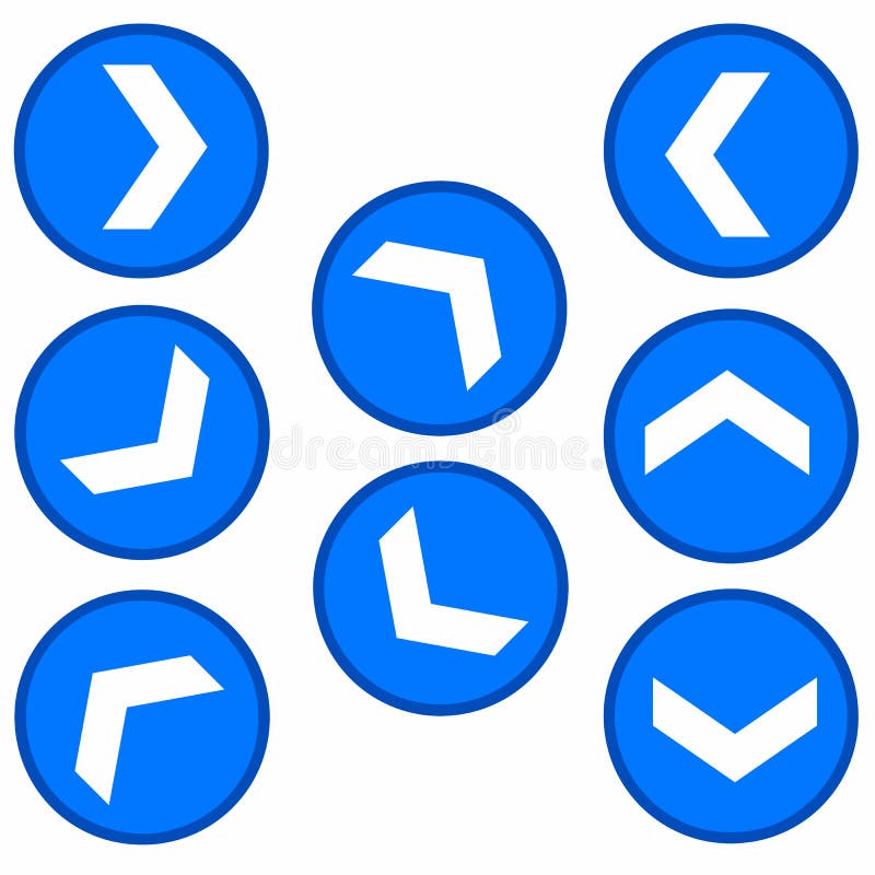 Vector Set - Arrows in Blue Circles Stock Vector - Illustration of ...
