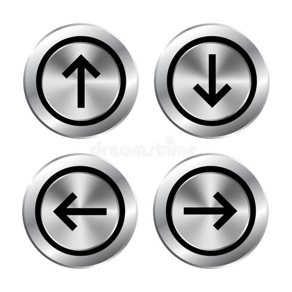 Vector Set of Arrows Buttons. Silver Buttons Stock Illustration ...