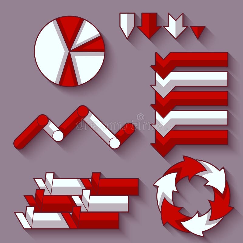 Vector Set of Arrows and Diagram for Infographic Stock Vector ...