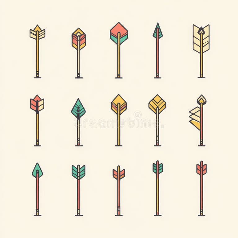 Vector Set of Arrows in Flat Style. Vector Illustration. Eps 10 Stock ...