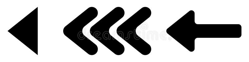 Vector Set of Arrows.Vector Arrows Pointing To the Left on a White ...