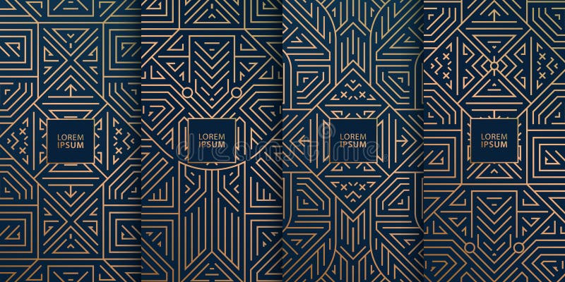 Vector Set of Art Deco, Fancy Patterns, Abstract Geometric Frames ...