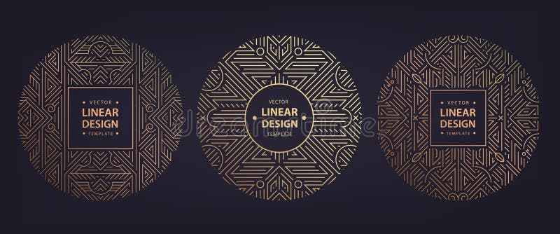 Vector Set of Art Deco Linear Circles, Round Borders, Frames ...