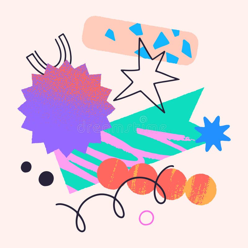 Vector Set of Artistic Patches,doodles and Stickers with Copy Space for ...