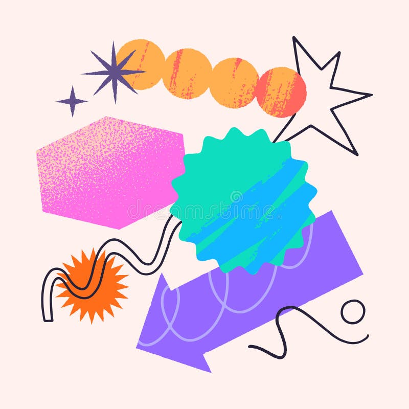 Vector Set of Artistic Patches,doodles and Stickers with Copy Space for ...