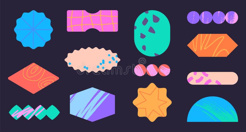 Vector Set of Artistic Patches and Stickers with Copy Space for Text ...