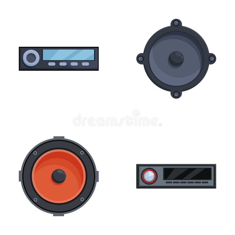 Vector Set of Audio Speakers and Sound Equipment Stock Vector ...