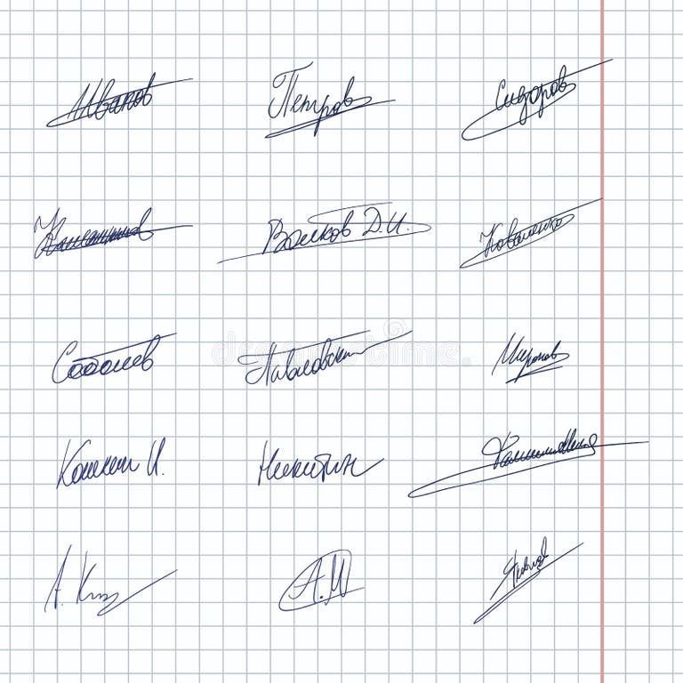 Original Signatures Stock Illustrations – 14 Original Signatures Stock ...