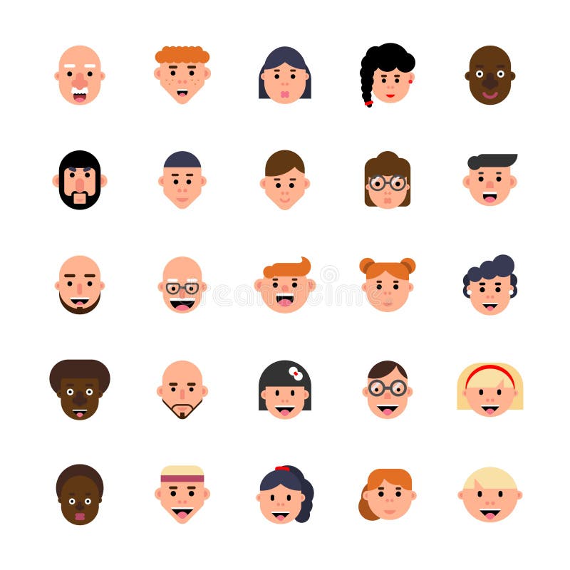 Vector Set of Avatars,characters in Flat Style Stock Vector ...