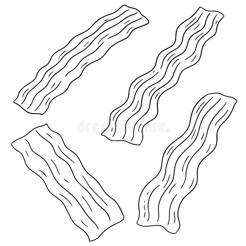 Vector set of bacon stock vector. Illustration of greasy - 117707080