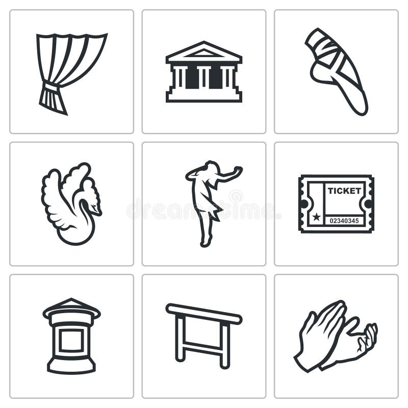 Vector Set of Ballet Icons. Stock Vector - Illustration of people ...
