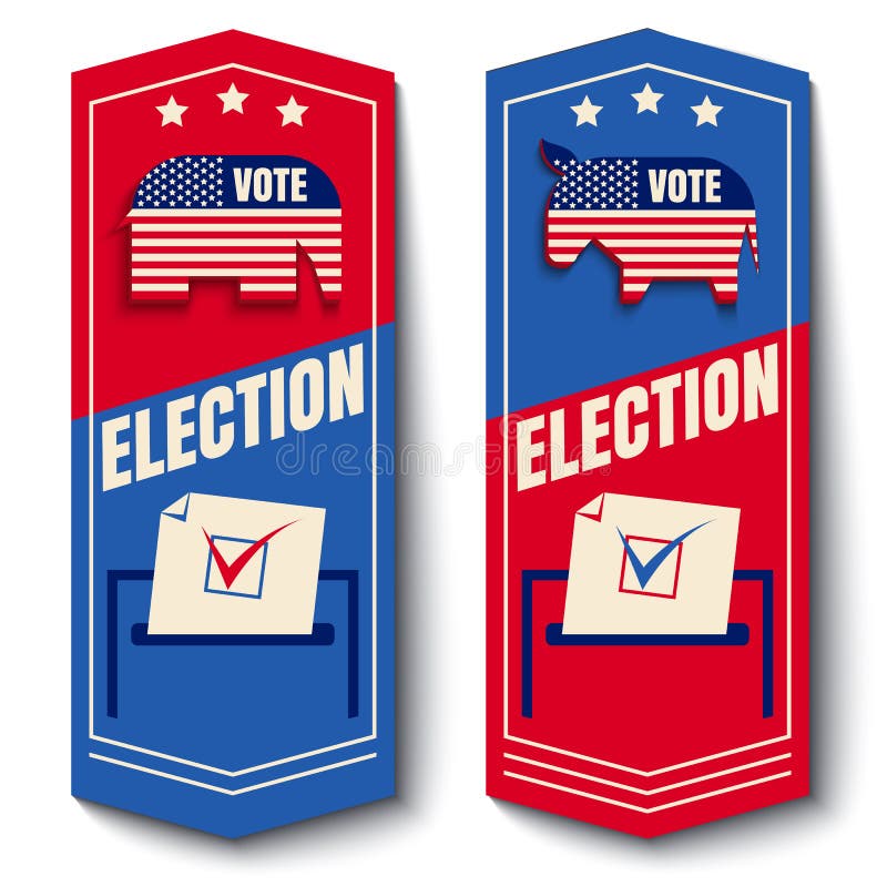 Vector set banner for vote editorial stock image. Illustration of flat ...