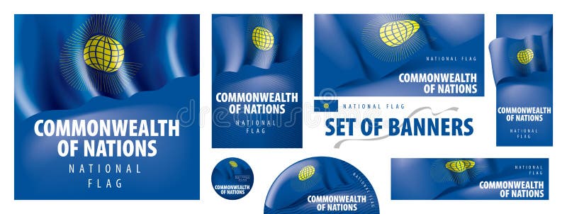 Vector Set of Banners with the National Flag of the Commonwealth of ...