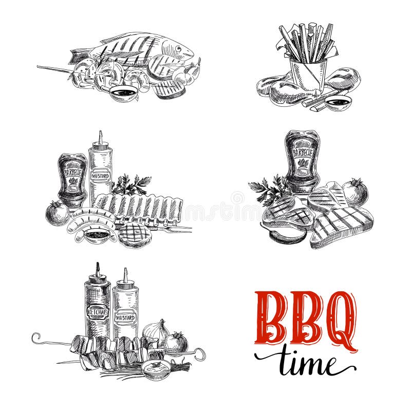 Hand Drawn Barbecue Grill Stock Illustrations – 5,115 Hand Drawn ...