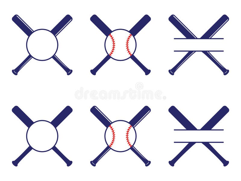 Vector Set with Baseball Logos, Split and Circle Monograms. Baseball ...