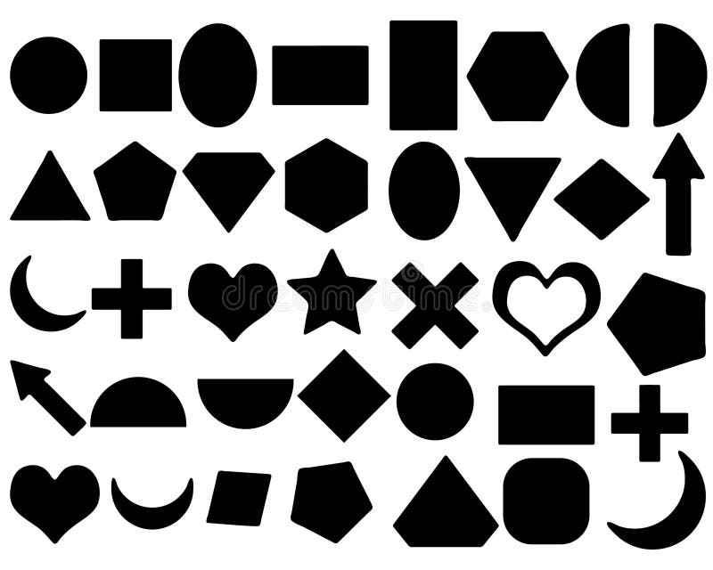 Vector Set of Basic Shapes. Geometric Formal Form of Varying Quality ...