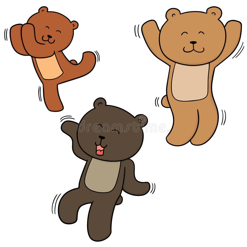 Vector set of bear dancing stock vector. Illustration of bear - 118232140