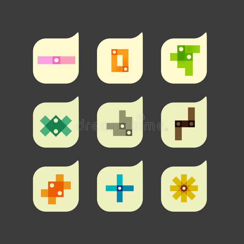 Vector Set of Beautiful Abstract Color Icons Stock Vector ...