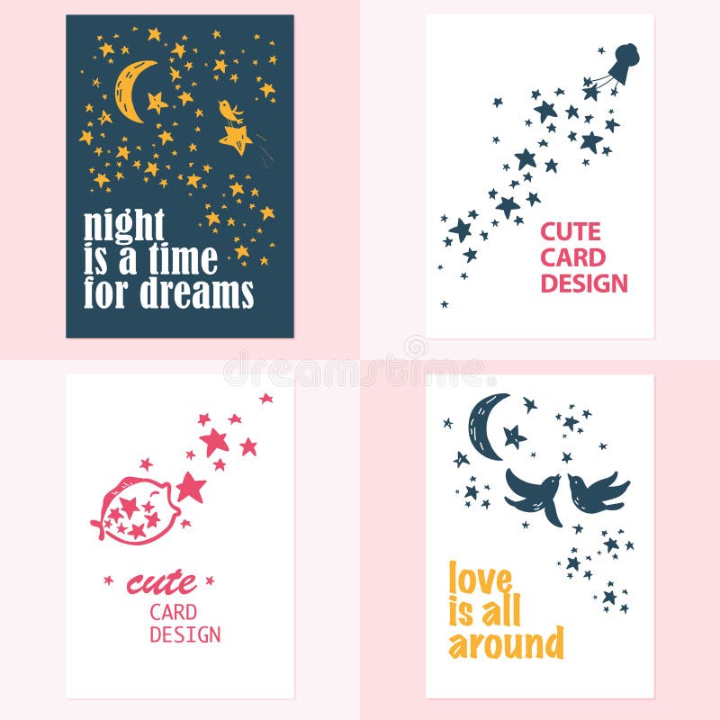 Vector Set of Beautiful Cards Templates. Stock Illustration ...