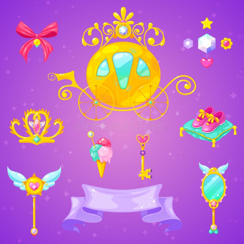 Princess accessories stock vector. Illustration of crown - 25150957