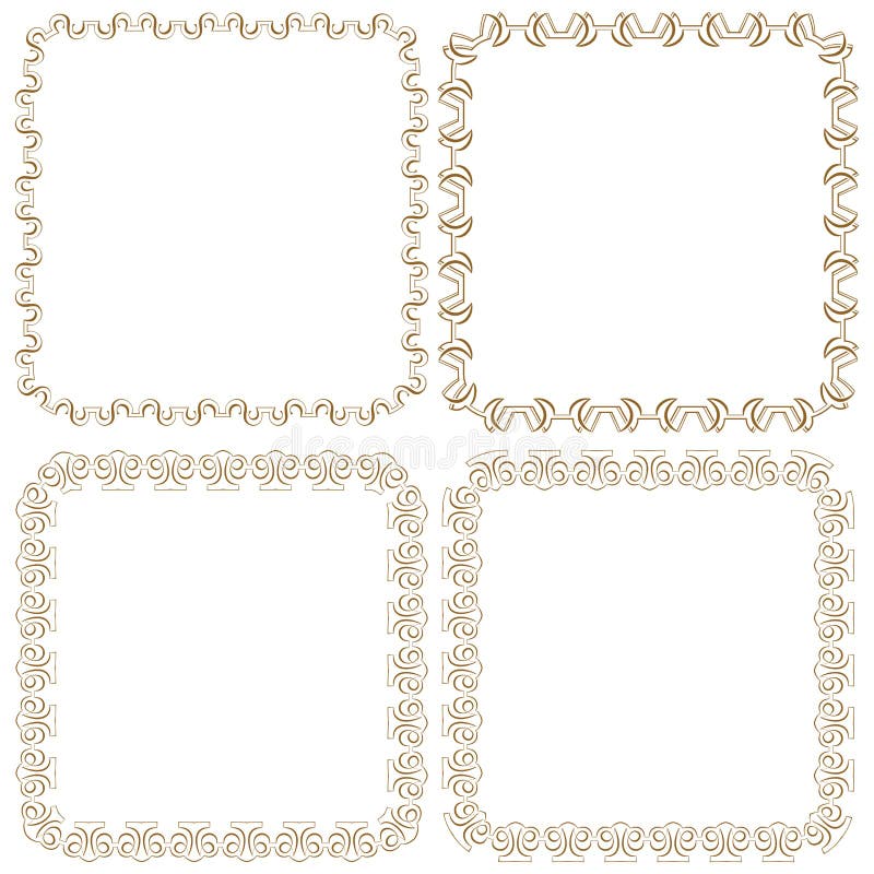 Vector Set of Beautiful Square Frames Stock Vector - Illustration of ...