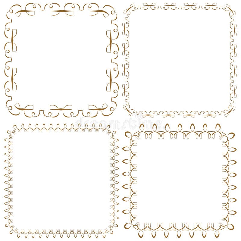 Vector Set of Beautiful Square Frames Stock Vector - Illustration of ...