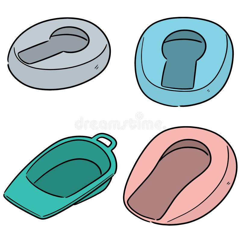 Vector set of bedpan stock vector. Illustration of collection - 133588420