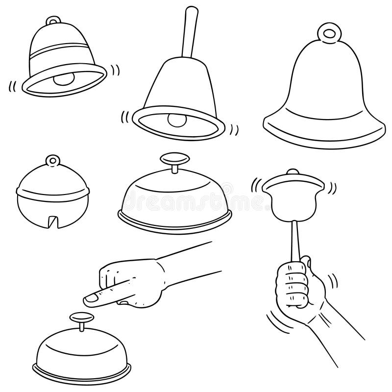 Vector set of bell stock vector. Illustration of element - 117700909