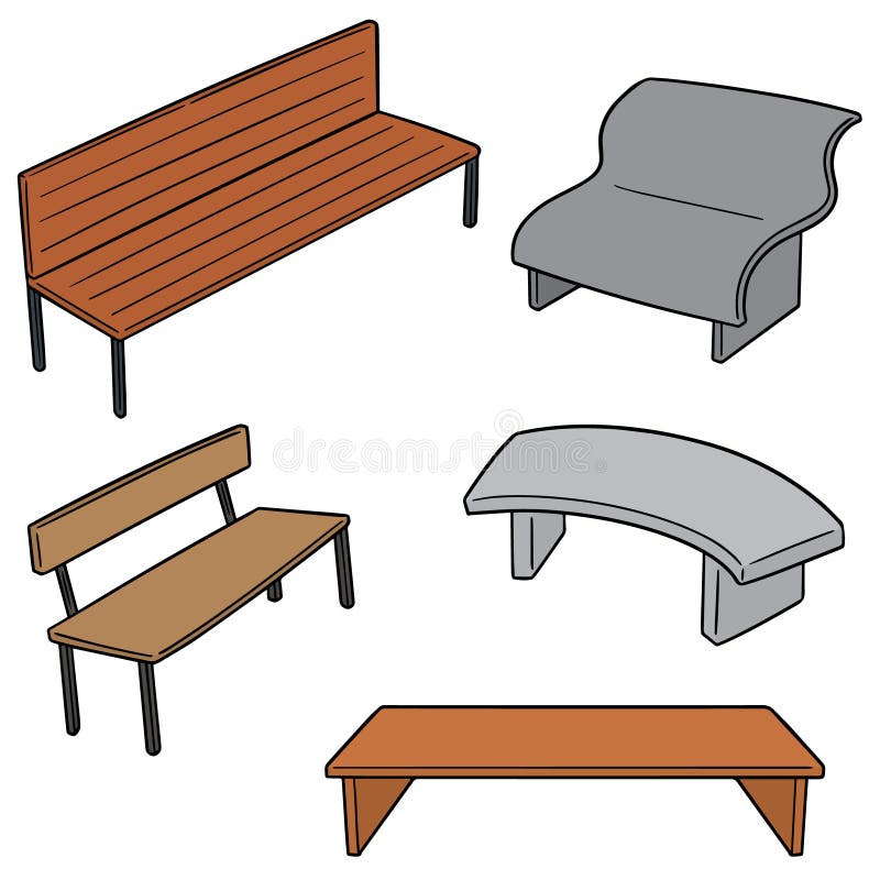 Vector set of bench stock vector. Illustration of decoration - 119310555