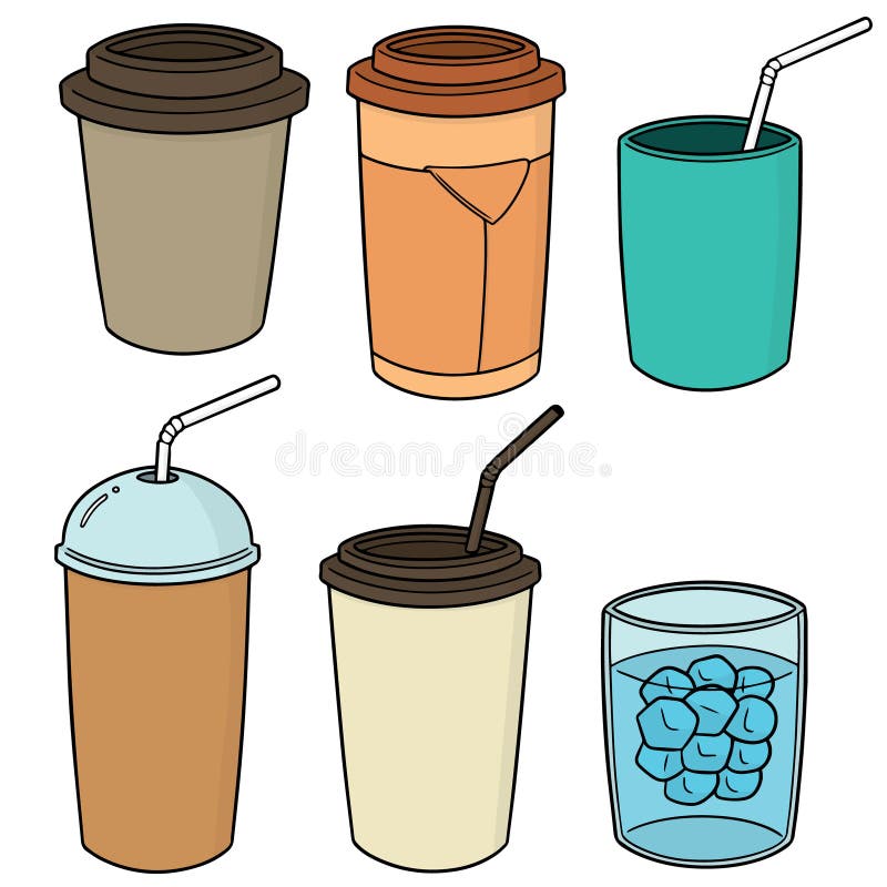 Vector set of beverage cup stock vector. Illustration of shape - 118713710