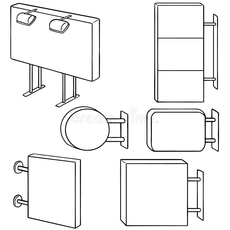 Vector set of billboard stock vector. Illustration of doodle - 107026521