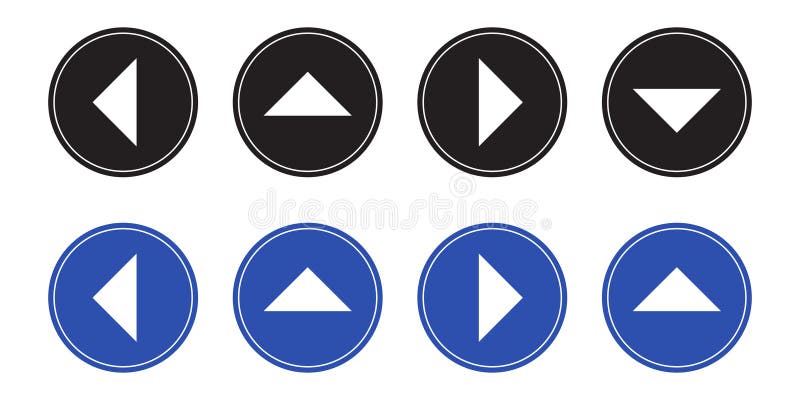 Vector Set of Black and Blue Direction Arrow Sign Stock Vector ...