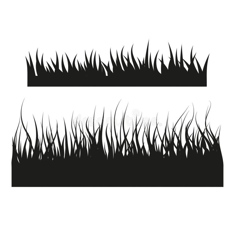 Vector set of black grass stock vector. Illustration of flora - 179664832