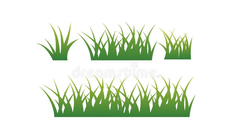 Vector 4 Set of Black Grass on a White Background. Stock Illustration ...