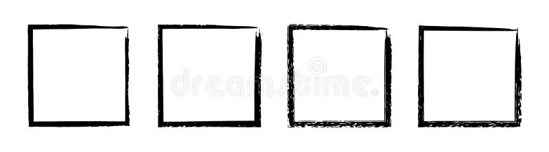 Vector Set of Black Grunge Square Frames Stock Vector - Illustration of ...