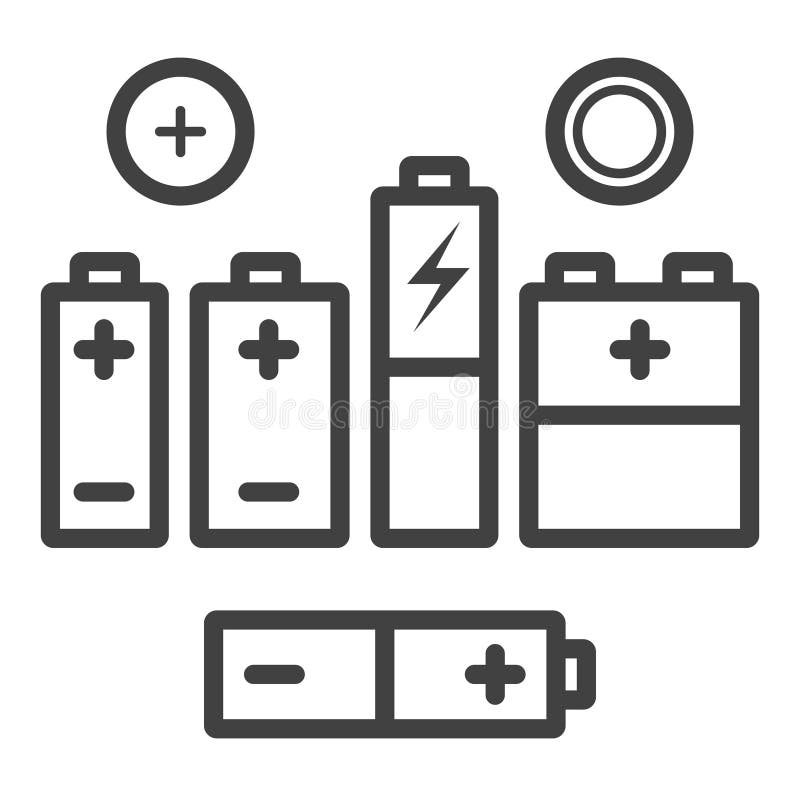 Types of Batteries Realistic Set Stock Vector - Illustration of energy ...