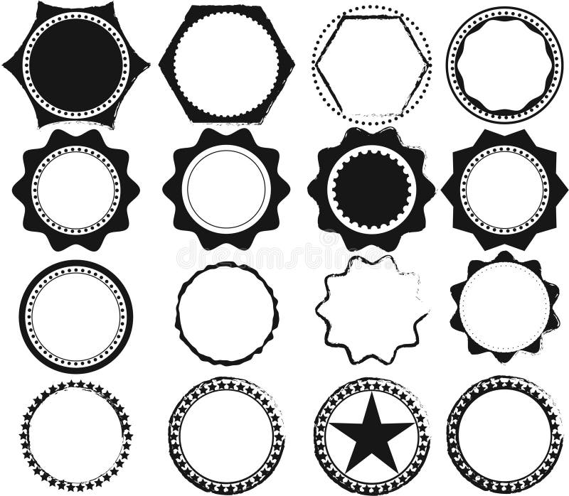 Vector Set of Black Retro Stamps and Badges Stock Vector - Illustration ...