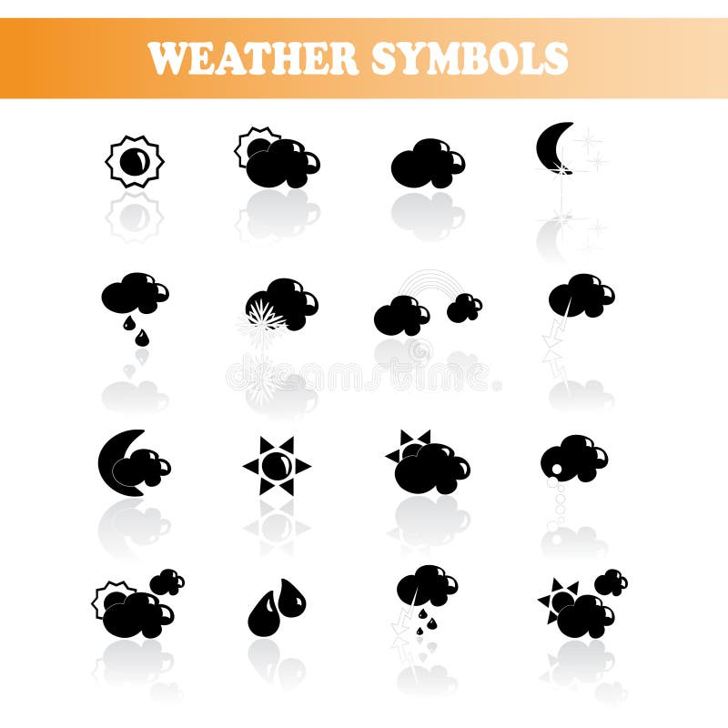 Set of Color Weather Symbols - Sign, Icon Stock Vector - Illustration ...