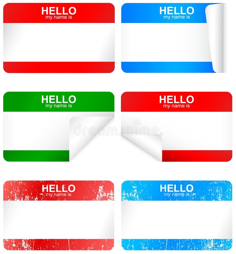 Vector Set of Blank Adhesive Name Badges. Stock Vector - Illustration ...