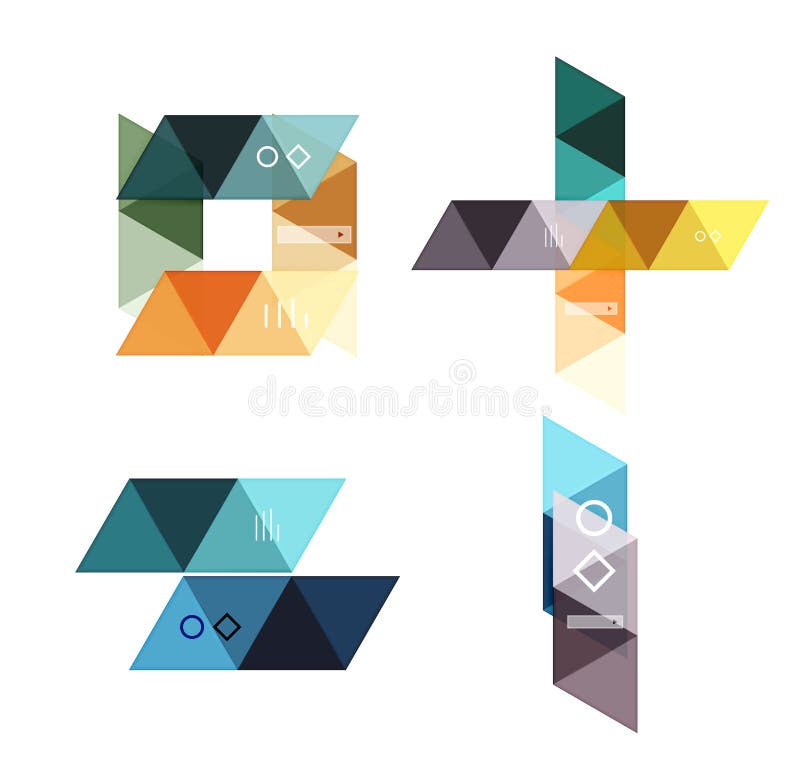 Vector Set of Blank Geometric Infographic Web Boxes Stock Vector ...