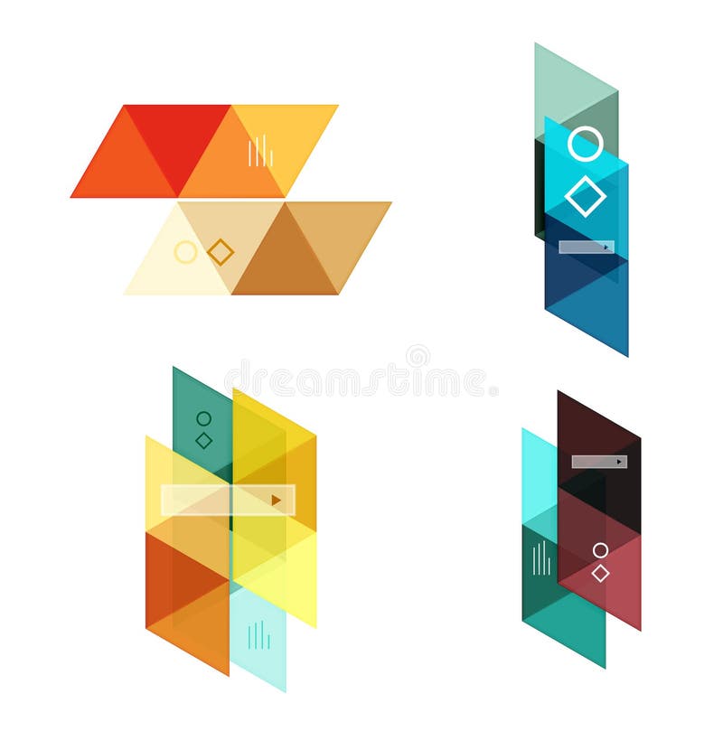 Vector Set of Blank Geometric Infographic Web Boxes Stock Vector ...