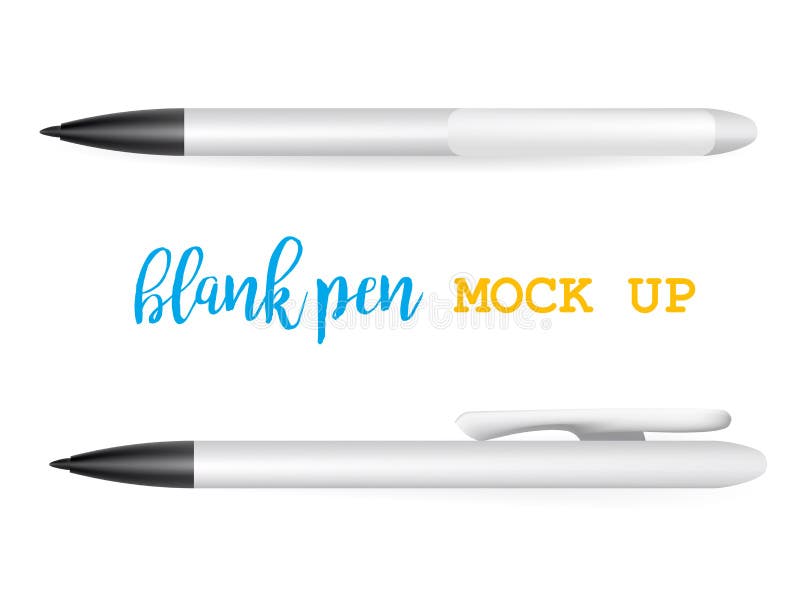 Vector Set of Blank Pens.Template for Advertising and Corporate ...