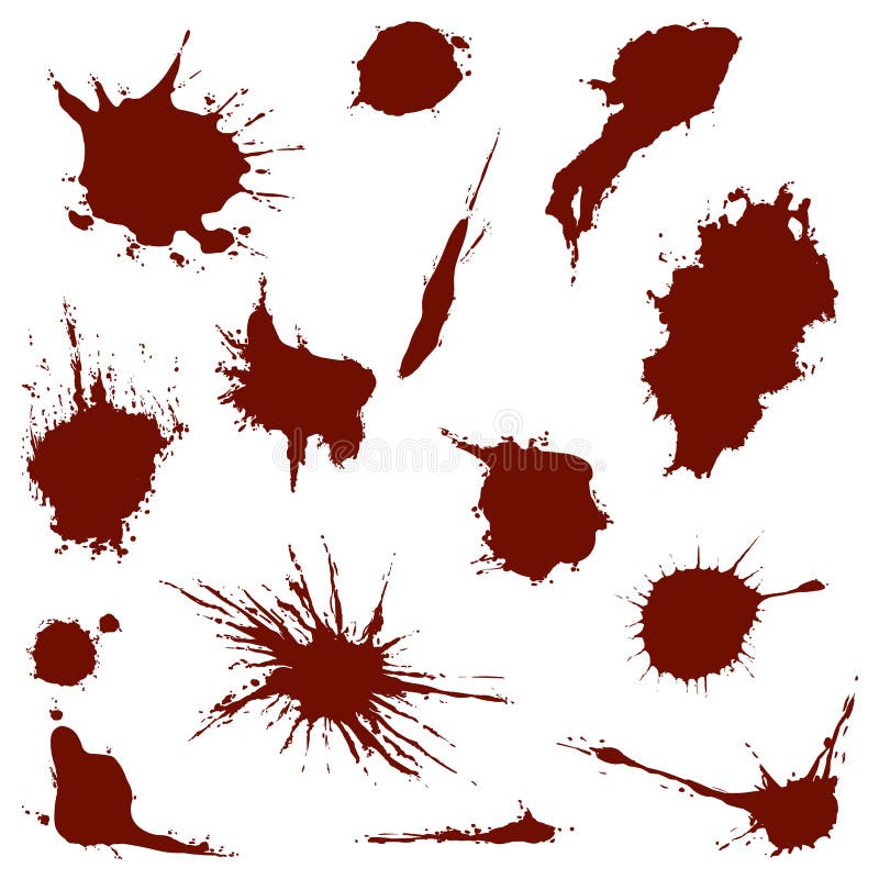Vector Set of Blood Spots stock vector. Illustration of entertainment ...