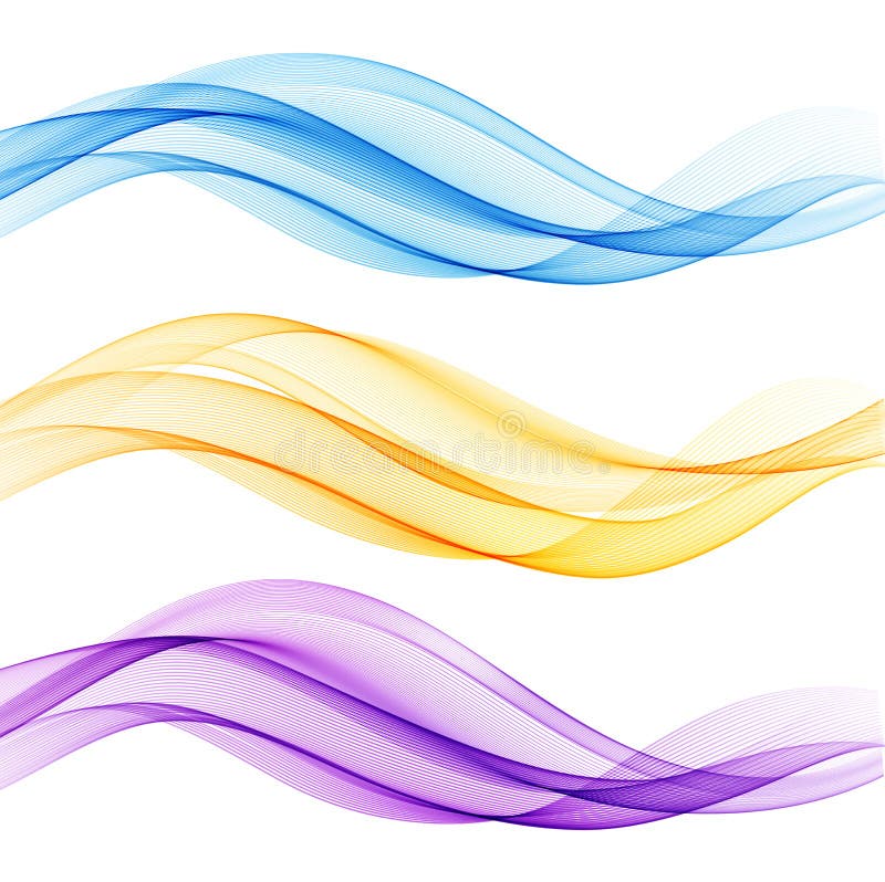 Set of Blue Abstract Wave Design Element Stock Vector - Illustration of ...